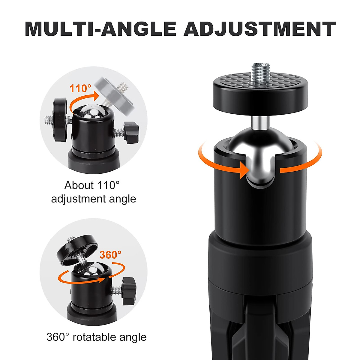 Mini Projector Tripod, Didbynm 6.3 Inch Compact Desktop Tripod Stand [Universal 1/4 Screw] [Ballhead] Pocket Tripods Stand for Mini Projector/Cameras Smooth 4, Osmo Mobile, Vimble 2