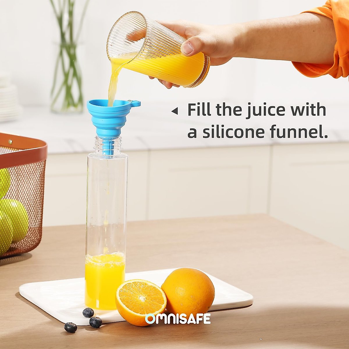 OMNISAFE 15Pcs 12Oz Rectangle Plastic Juice Bottles with Caps, Empty Reusable Clear Bottles with Leak-Proof Lid, Bulk Water Containers for Cold Drinks, Smoothie and Beverages