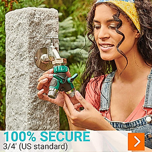 Hose Splitter 2 Way Heavy Duty, Strong & Durable Garden Y Hose Splitter Connector Metal Body, Faucet Splitter, Hose Adapter, Water Tap Outdoor, Two Way Double Dual Hose Splitter, Water Spigot Splitter