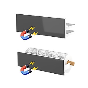 Magnetic Spice Rack for Refrigerator Moveable Magnetic Shelf Organizer with Paper Towel Holder Kitchen Refrigerator Storage Rack Fridge Magnet Organizer,White,3 Packs