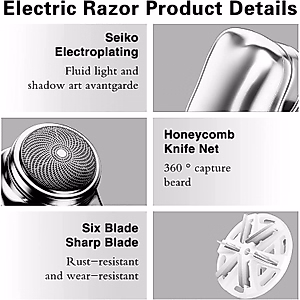 Mini-Shave Portable Electric Shaver, 2023 Upgrade Electric Razor for Men, Pocket Size Shaver Wet and Dry Shaver USB Rechargeable Compact and Portable Travel (White)