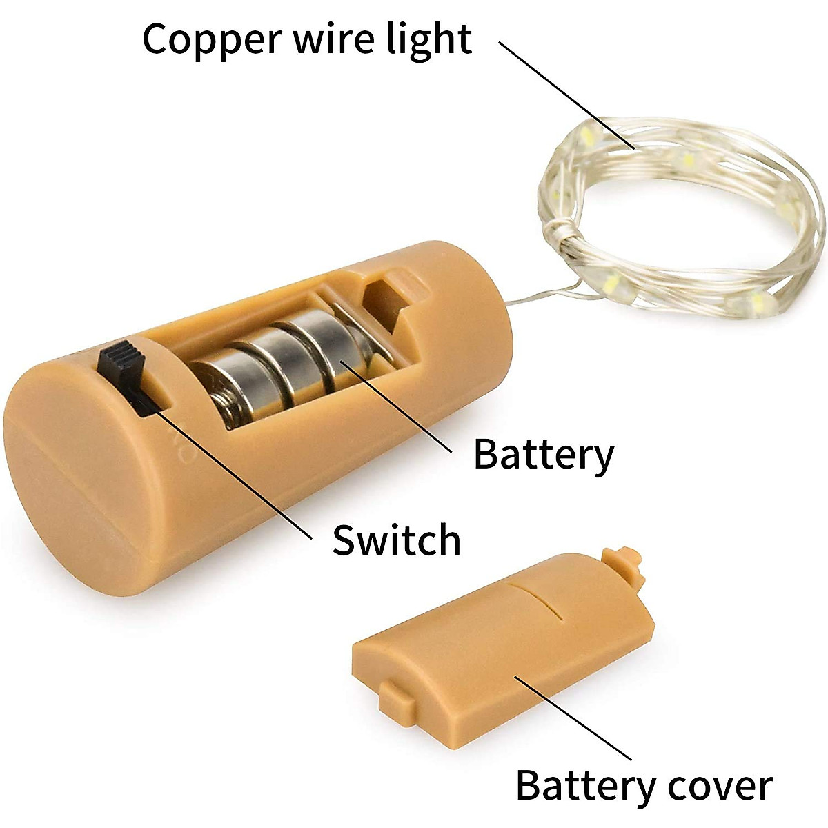 30 Pack 10 LED Wine Bottle Cork Lights, Fairy Mini String Lights Copper Wire, Battery Operated Starry Lights for DIY, Christmas, Halloween, Wedding, Party, Indoor&Outdoor (30 Pack, Warm White)