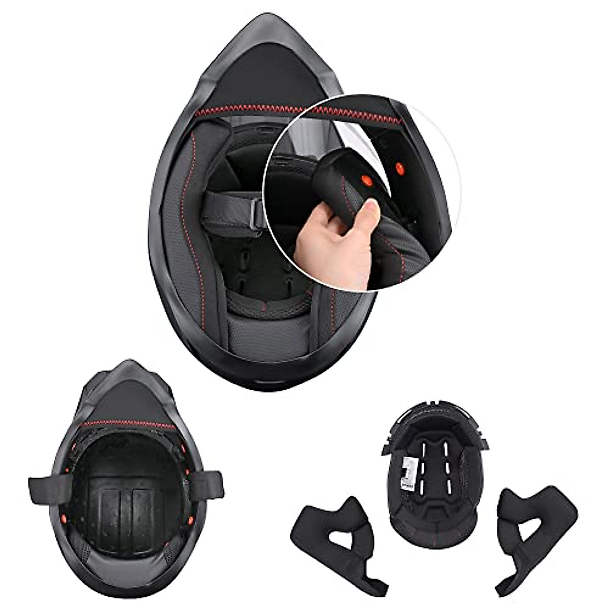 AHR Full Face Dual Sport Motorcycle Helmet Dirt Bike Off Road ATV Motocross Lightweight Helmet DOT Approved H-VEN35 (X-Large,Matte Black)