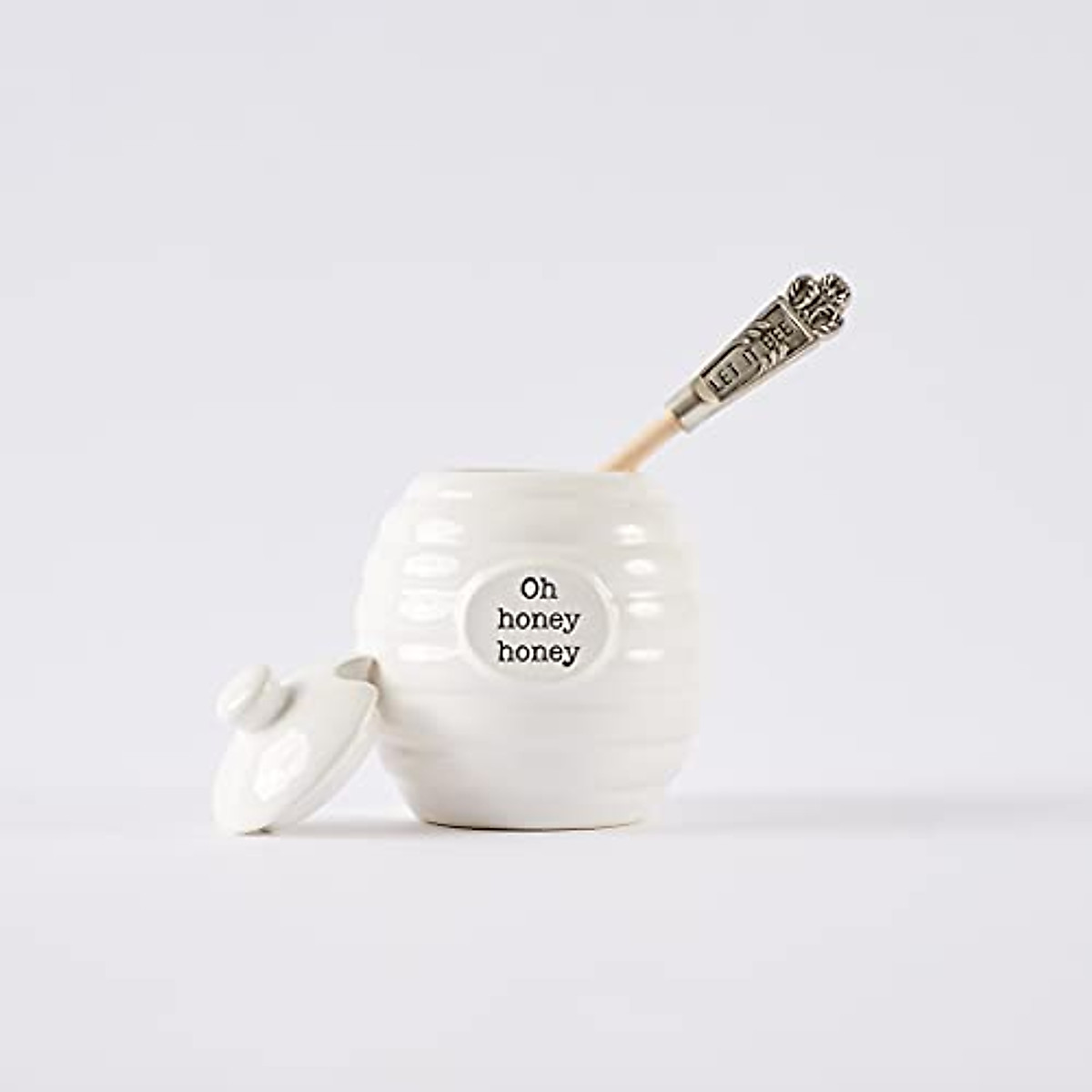 Mud Pie Honey Pot Serving Set, 4x3, White
