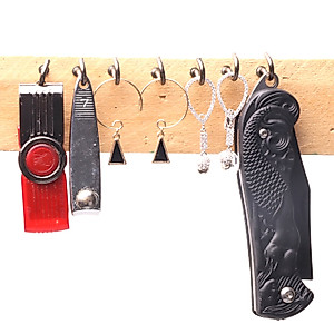 Huixuan Antique Brass Plated Ceiling Hooks for Hanging Cup Mug Rubbed Bronze,1/2 Inch,80-Pack