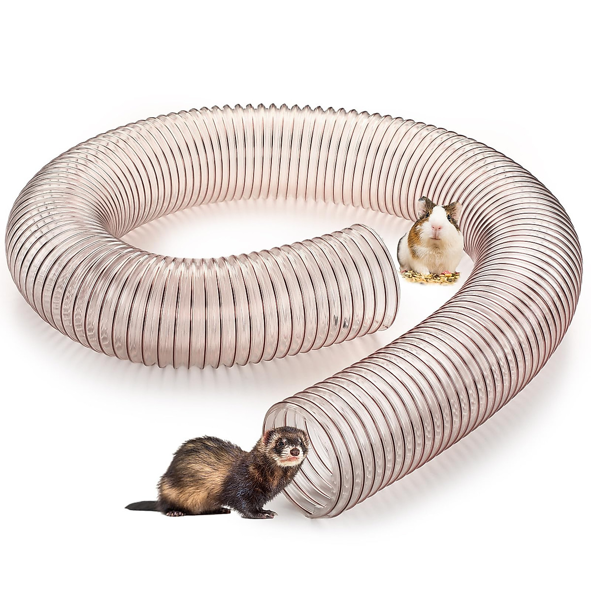 Sasylvia Ferret Thru Way Bunny Tunnel Two Way Rabbit Hideout Long Ferret Tunnel Tube Collapsible Ferret Toys Small Pet Fun Tunnel for Small Animals Guinea Pig Rat Chinchilla