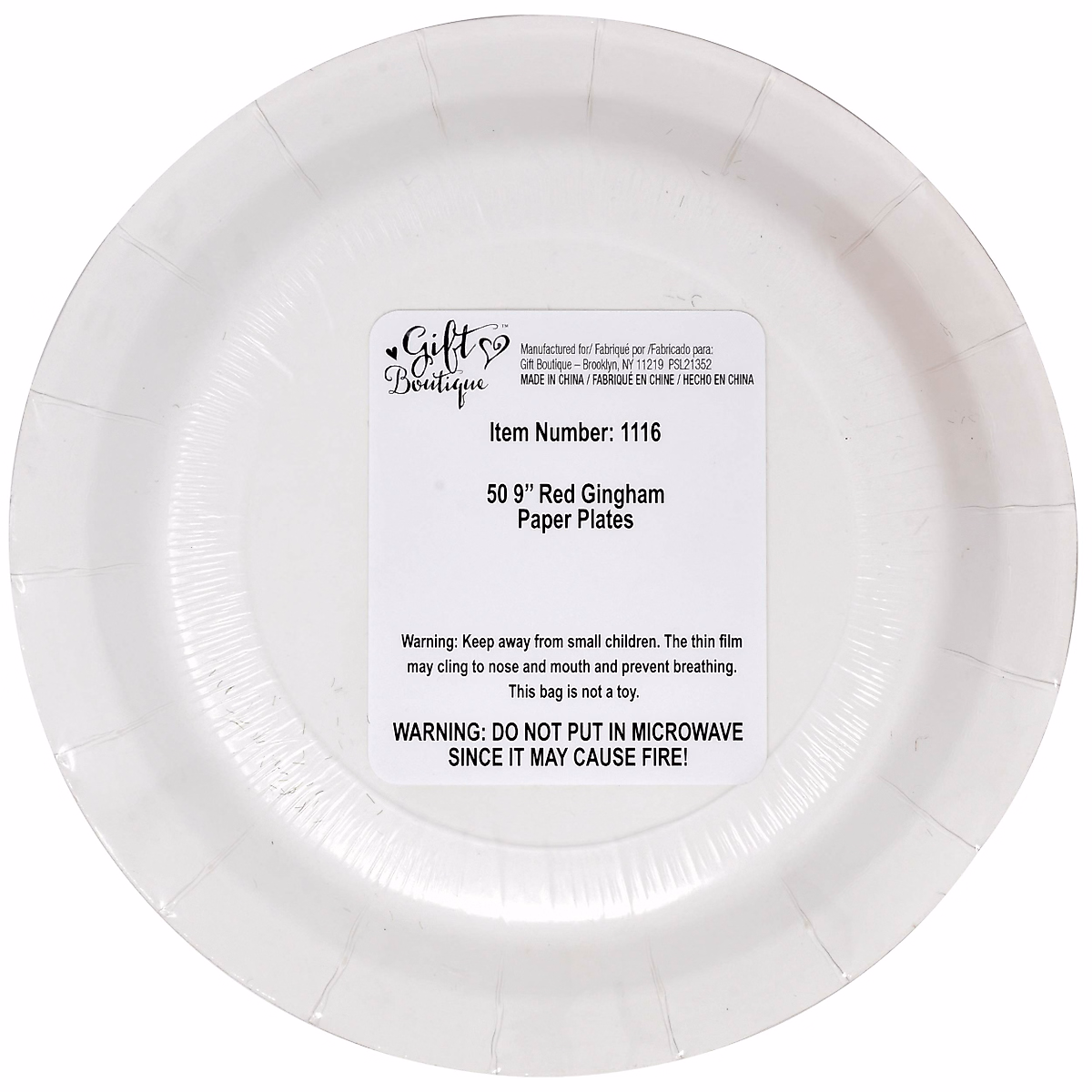 Gift Boutique 200 Pcs Red and White Gingham Party Supplies Set Paper Plate Napkin for Checkered Plaid Picnic BBQ Birthday Disposable Dinnerware Serve 50