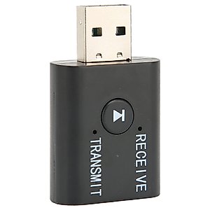 Garsentx Bluetooth 5.0 USB Dongle Adapter for PC, 2 in 1 USB Bluetooth Transmitter Receiver Adapter Wireless Transfer, Dual Output USB/AUX, for Computer TV Speaker Headset
