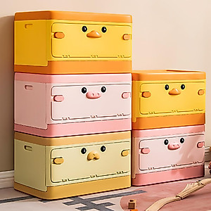 hawkrise Foldable Animal Shape Kids Toy Organizer with Stackable Design and Open Lid – Versatile Storage Solution for Toys, Clothes, Snacks, and Books (Pig)