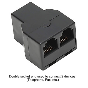 Uvital RJ12 6P6C 1 Female to 2 Female Telephone Line Splitters, Telephone Landline Cable Connector and Separator(Black,4 Pack)