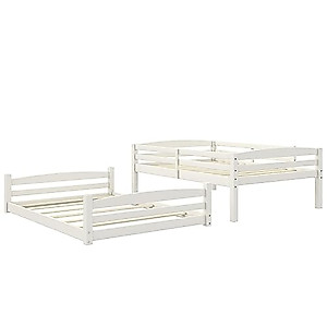 DHP Phoenix Full-Over-Full Floor Bunk Bed, White