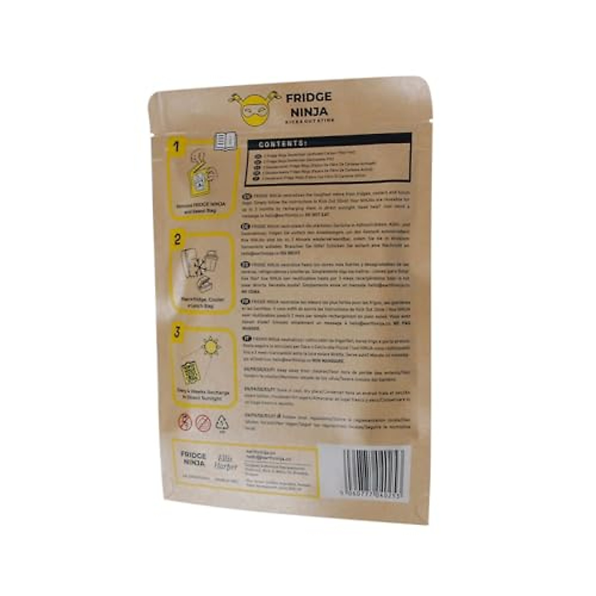 Fridge Ninja Compact Fridge Deodorizer (2 Pack) - More Effective Than Baking Soda - Compact Size Refrigerator Deodorizer Made of Activated Carbon