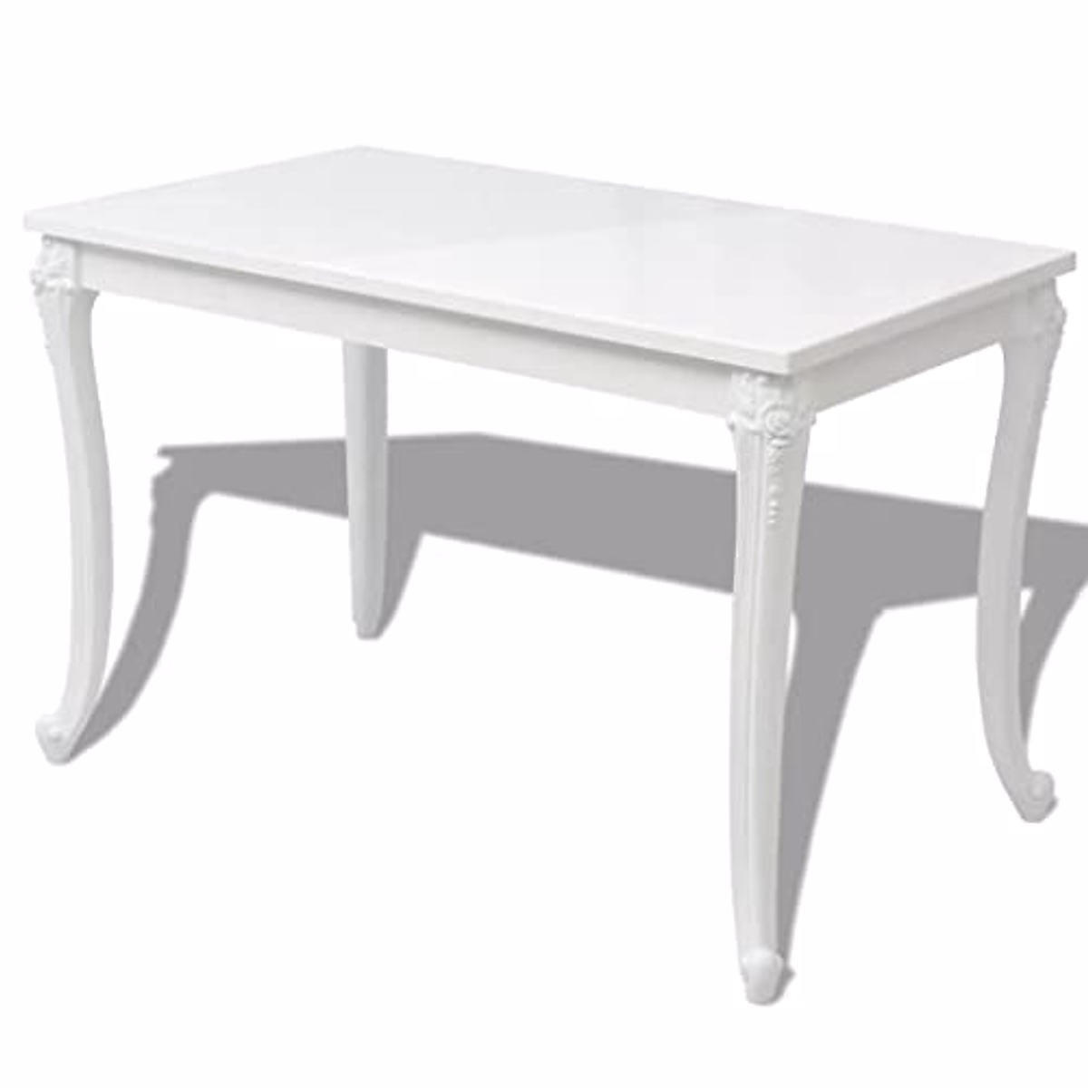 vidaXL Dining Table 45.7" High Gloss White Dinner Table Home Kitchen Desk