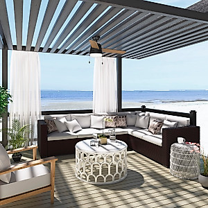 Hunter Fan Company, 50386, 52 inch Aker Matte Black Indoor / Outdoor Ceiling Fan with LED Light Kit and Pull Chain