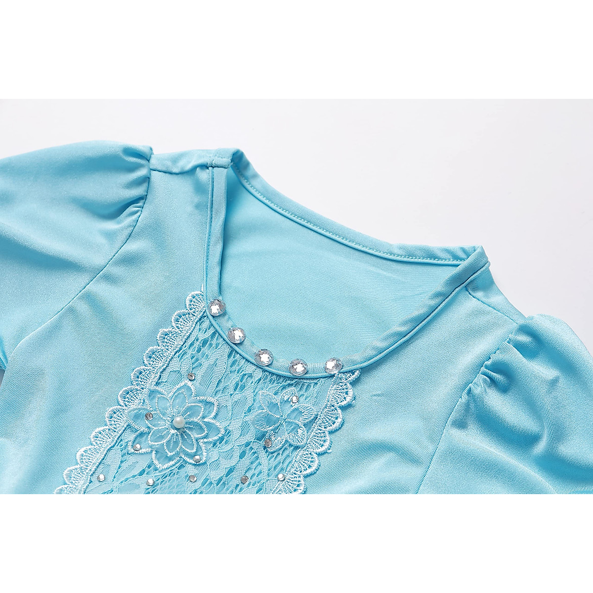 LAUPHIE Princess Costume Cinderella Dresses for Girls Blue Dress Up Clothes Accessories for Toddler Girls Fancy Dress Birthday Party (110 3-4 Years)