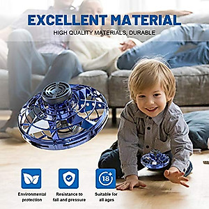 GOOLY Flying Spinner Mini Drone, Hand Operated Drones for Kids Adults, Flying Ball Toy with 360° Rotating LED Lights Indoor Outdoor, Stress Relief UFO Drone Toys for Boys Girls Gift