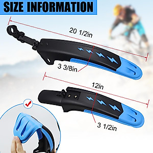 MAKELEN Bike Fender Set Mudguard Set Front and Rear 2 Parts-Universal Full Cover Thicken Widen Bicycle Adjustable Bike Fender Mud Guard Mudflap for MTB Road Bike Mountain Bike Black&amp;Blue