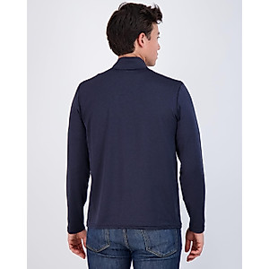 Real Essentials Mens Quarter 1/4 Zip Pullover Men Sweatshirt Long Sleeve Shirts 1/2 Athletic Fishing Dry Fit Shirt Gym Running Compression Golf Half Top Workout Sweatshirts, Set 5, XXXL, Pack of 3