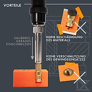 ruthex 7X Soldering Tips/Heat-Set Insert Tips - Threaded Inserts M2 / M2.5 / M3 / M4 / M5 / M6 / 1/4" / M8