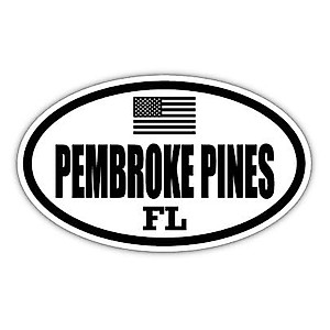 3 Pack Reflective Pembroke Pines FL Florida Broward County Stealthy US Flag Euro Decal Sticker Vinyl for Hard Hats, Bottles, Glass, Toolbox 2" x 3"