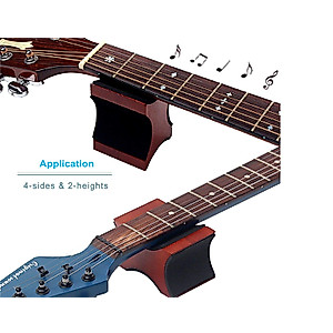 Guitar Neck Rest, Electric Acoustic & Bass Guitar Support Pillow for Changing Strings, String Instrument Wooden Neck Craddle, Luthier Repair Setup Tool 3.74x2.48x2.4inch, Burgundy