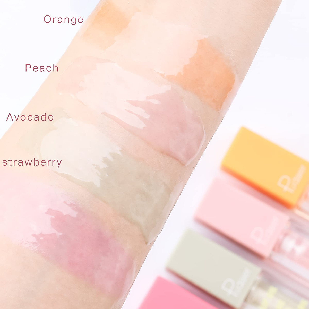 Pudaier Hydrating Lip Oil, Fruit Extract Lip Oil Set Tinted for Dry Lip and Lip Care, Shiny and Moisturizing Transparent Lip Oil Gloss (Mixed Set)