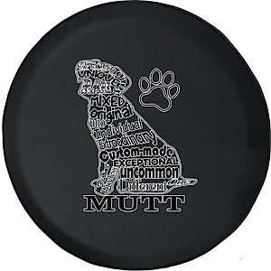 Tire Covers Mutt Dog Paw Print RV Camper Custom Car Spare Tire Covers Size 32 to 33 Inch