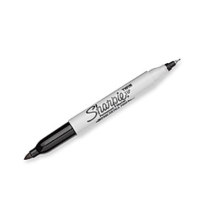 SHARPIE Twin Tip Permanent Markers, Fine and Ultra Fine, Black, 12 Count