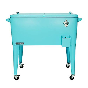 Permasteel 80 Quart Portable Picnic Cooler in Turquoise