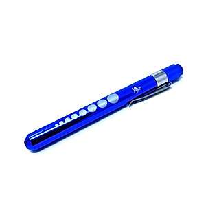 Penlight Reusable Medical Aluminum LED Pen Light with Pupil Gauge for Nurses Doctors Students with Pocket Clip (Blue)