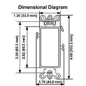 Leviton 5685-W 15 Amp, 120/277 Volt, Decora Plus Rocker, Double-Throw Center-OFF, High/Low/Off Markings, Maintained Contact Single-Pole AC Quiet Switch, White