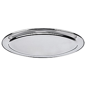 Stainless Steel Oval Platter, Large, 26 x 18-Inch Serving Platter by Tezzorio