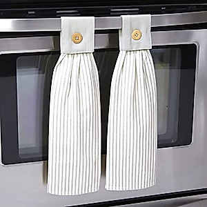 Hanging Kitchen Towels - Gray Ticking Stripe - Sets of 2