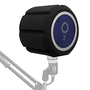Punctualgood Microphone Isolation Shield Pop Filter, Wind Shield Acoustic Sponge Sound-Absorbing Foam Cover for Vocal Booth, Home Live Studio Recording