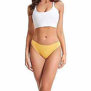 Summth Womens Thong Underwear 10 Pack V-Shape Thong Panties Soft and Breathable Thongs for Lady Multicolor Size L