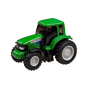 PMT Holdings Playmaker Toys 4 Pack Toy Tractors, Pull-Back Tractors Comes with 1 Blue, 1 Green, 1 Orange, 1 Red (4 Tractors) 9665D 0
