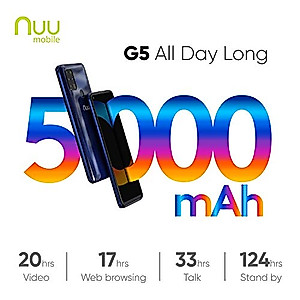 NUU Mobile G5 Unlocked Android 10 Smartphone Cell Phone (4G LTE 64GB + 4GB RAM) Ultra-Wide HD+ Screen, Long-Lasting Battery