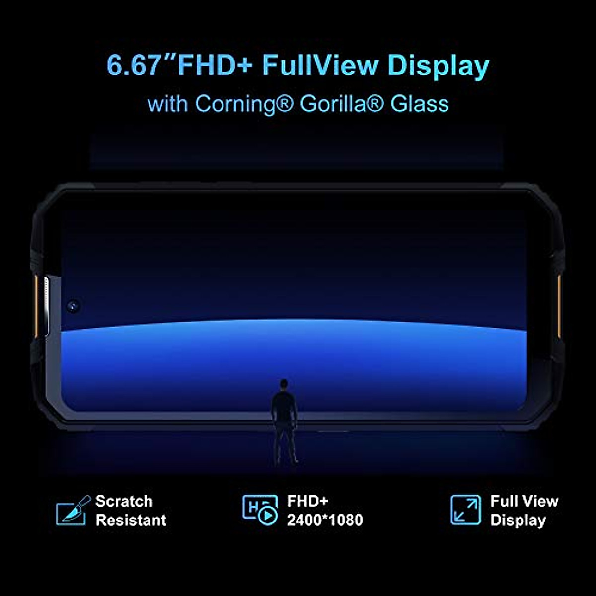 Rugged Smartphones, OUKITEL 5G Unlocked for All Carriers Cell Phone WP10, 8GB +128GB 48MP Sony Camera(Support Shooting 4K Video) 8000mAh Battery IP68 & IP69K Protection 6.67 Inch FHD Screen (Black)