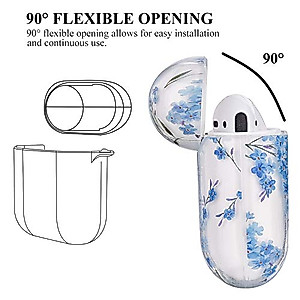 QINGQING Compatible with AirPods Case, 3 in 1 Cute Printed Design Airpods Protective Hard Case Cover Portable & Shockproof Women Men with Keychain for Airpods 2/1 Charging Case