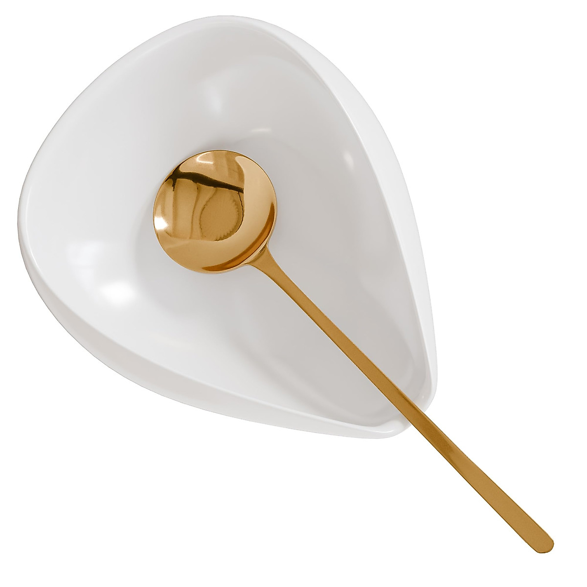 Suneville Coffee Spoon Rest with Coffee Spoon - Tea Spoon Rest - Ceramic Coffee Spoon Holder - Spoon Rest for Coffee Stirrers, Teaspoon & Bar Spoon - Coffee Bar & Station Accessories