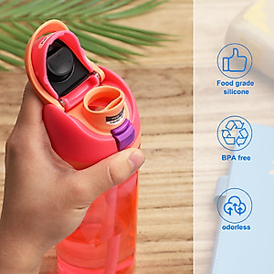 4pcs Replacement Plug for Owala, BPA Free Silicone Sealing Plug Accessories Top Replacement Lid Bottle Cap Mouth Stopper Gasket Compatible with Owala FreeSip 19/24/32/40oz(Black)