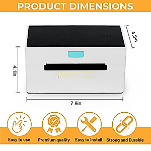 Shipping Label Printer, 160mm/s 4×6 Label Maker with Wireless for Business Home Packages Thermal Printer Supports Amazon, Ebay, Etsy, Shopify, UPS, FedEx, USPS and Many Others