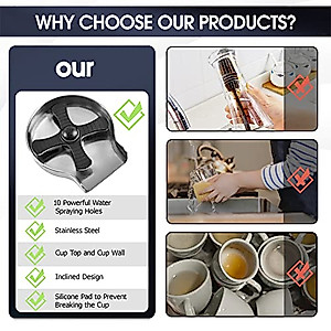 Metal Glass Rinser for Kitchen Sink,Bottle Washer,Faucet Bar Glass Rinser,Kitchen Sink Cup Rinser,Cup Cleaner for Sink,Brush Stainless