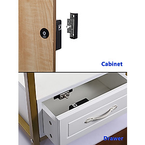 Homello RFID Lock Electronic Cabinet Lock with USB Cable - Hidden DIY Lock for Wooden Cabinet Drawer Locker Cupboard Gun Box with 5 Key Cards/Fobs