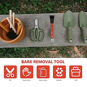 Bark Peeler Tool Felled Draw Shave Knife Bark Removal Tool Straight Drawing Knife Woodworking Tool Log Debarker Tool Bark Peeler Bark Stripping Tool Debarking Tool Gardening Scarping Tool