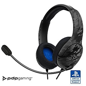 PDP Gaming LVL40 Stereo Headset with Mic for PlayStation, PS4, PS5, PC- Noise Cancelling Microphone, 3.5mm jack - Camo, Camouflage