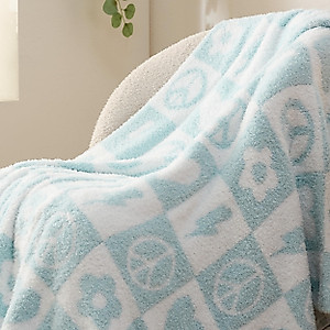 Bedsure Back to School Decorations Throw Blanket - Soft Dorm Room Essentials Gifts for Students Girls and Boys, Fluffy Fuzzy Plush Lightweight Print Pattern Blanket for Couch Sofa Bed (50" x 60")