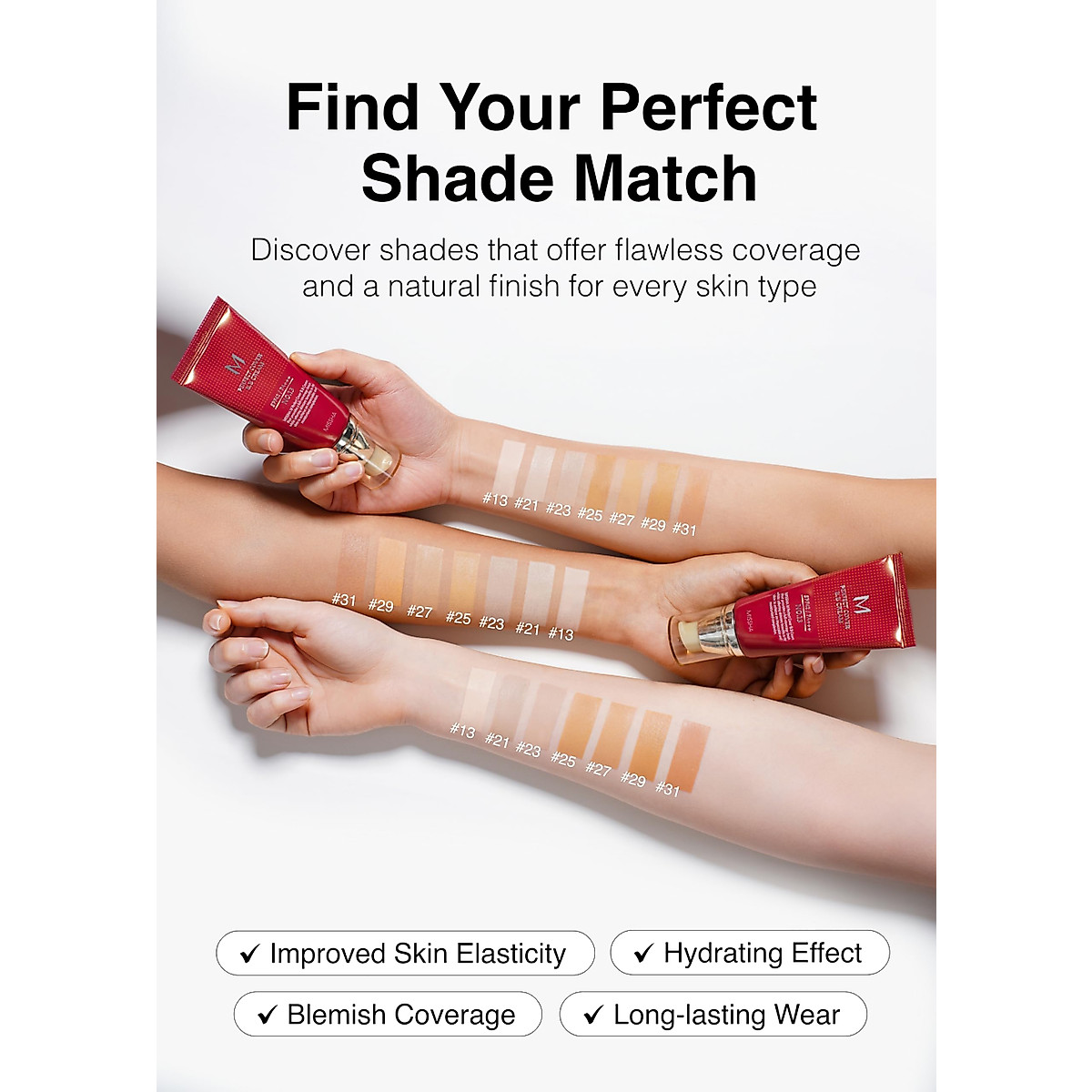 MISSHA M Perfect BB Cream No.21 Light Beige for Bright Skin SPF 42 PA +++ 1.69 Fl Oz - Tinted Moisturizer for face with SPF