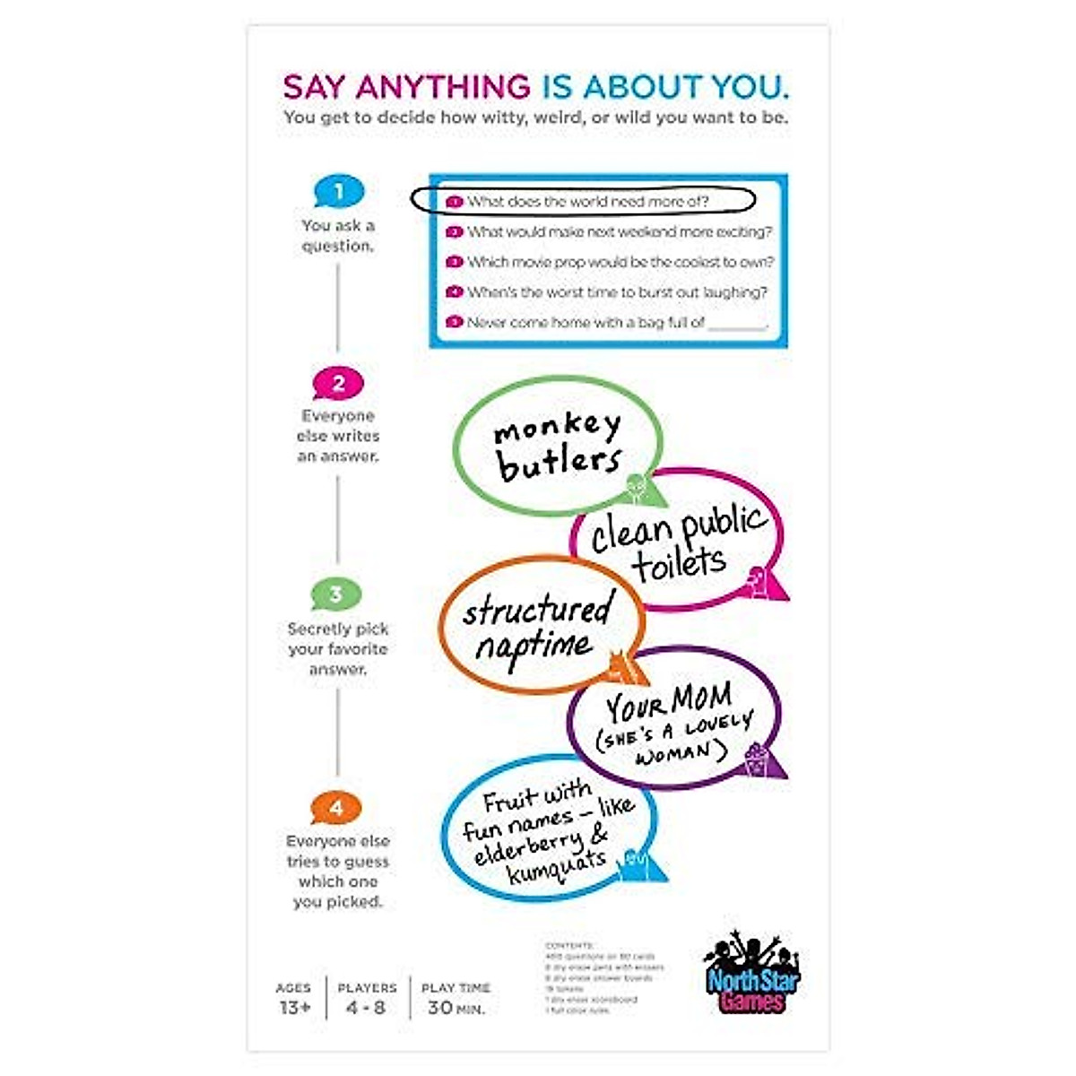 Say Anything: 10th Anniversary–A Board Game by North Star Games 4-8 Players–Board Games for Family 30 Mins of Gameplay–Games for Family Game Night–for Kids and Adults Ages 13+ - English Version