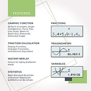 Scientific Calculator with Graphic Functions - Multiple Modes with Intuitive Interface - Perfect for Beginner and Advanced Courses, High School or College